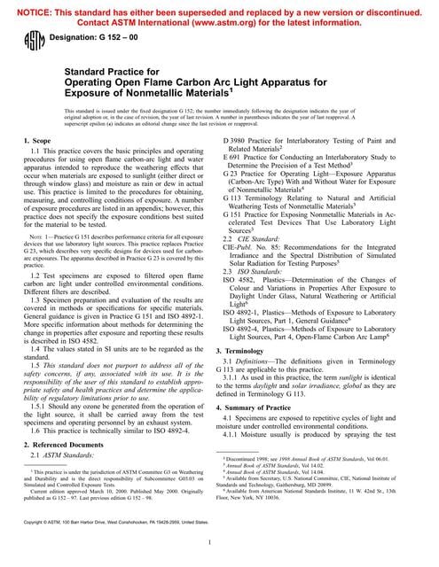 Standard Practice for Operating Open Flame Carbon Arc Light Apparatus ...