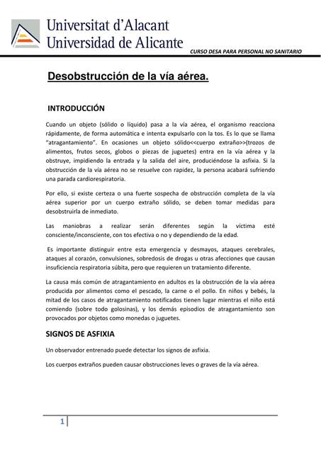 desobstruccion de la via Aerea | Enfermero Isaias Rivas | uDocz