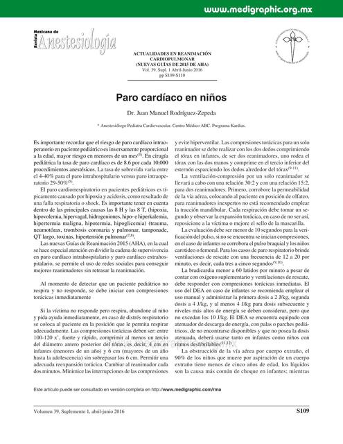 Paro cardíaco en niños | Enfermero Isaias Rivas | uDocz