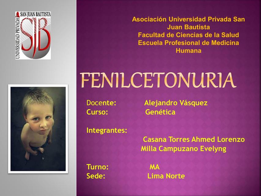 Fenilcetonuria | Ahmed Casana | uDocz
