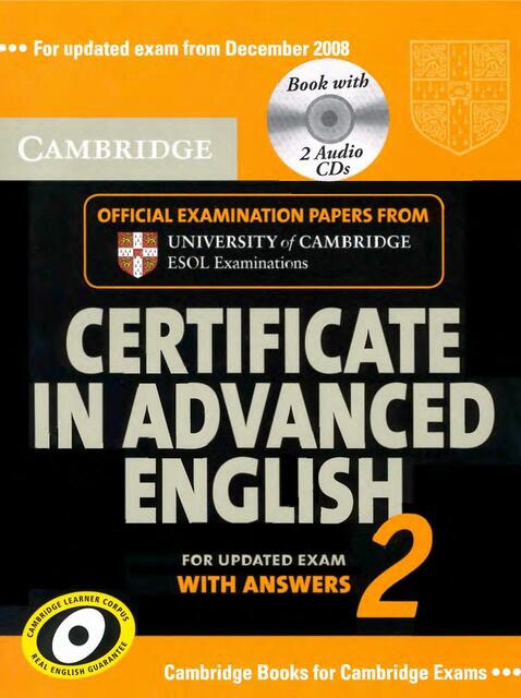 Cambridge Certificate in Advanced English 2 for up | Gufo | uDocz