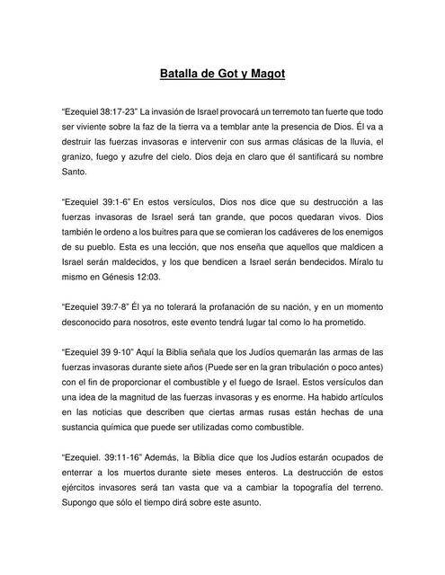 Batalla de Got y Magot | Mauricio Isaias | uDocz