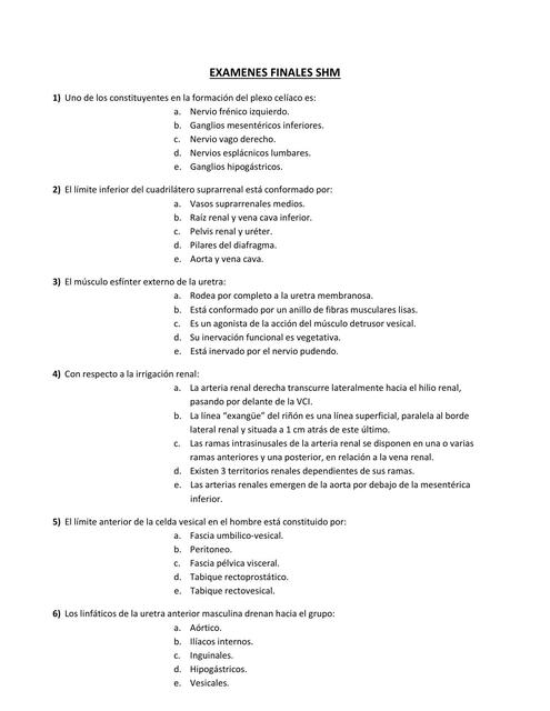 EXAMENES FINALES SHM | Medula_Med | uDocz