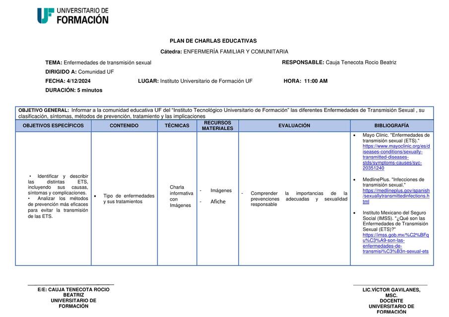 PLAN DE CHARLAS | Jeremy Cruz | uDocz
