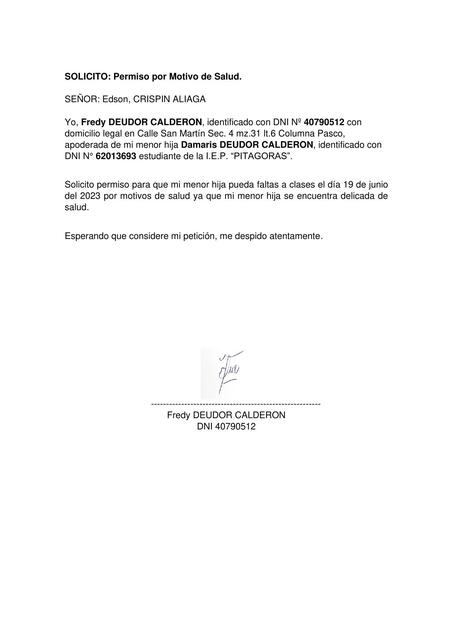 SOLICITO PERMISO | Jasmin | uDocz