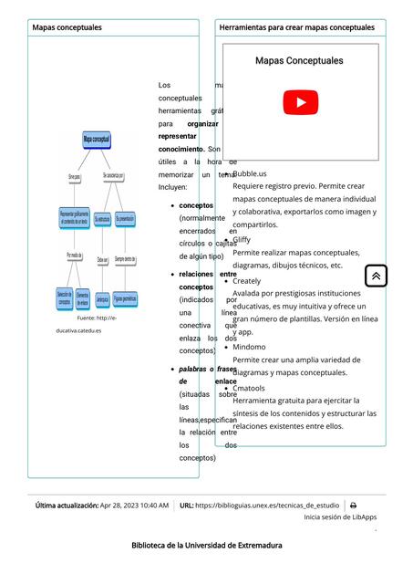 Mapas conceptuales Técnicas de estudio Biblioguías | Estela | uDocz