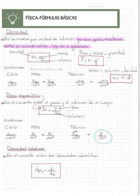 FÍSICA FÓRMULAS BÁSICAS | Lau Palacio | uDocz FÍSICA FÓRMULAS BÁSICAS | Lau Palacio | uDocz
