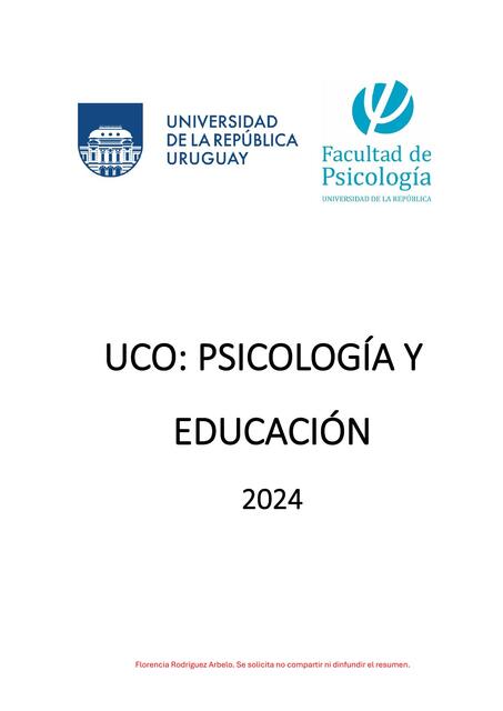 Uco Psicología y Educación pdf | Camila Dupetit | uDocz