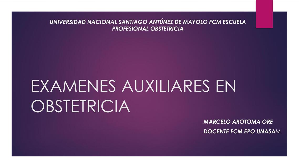 EXAMENES AUXILIARES EN OBSTETRICIA 1 | Liseth | uDocz