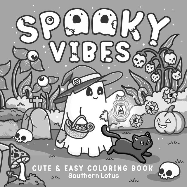 Spooky Vibes Cute Easy Coloring Book | Vanely Moreno | uDocz