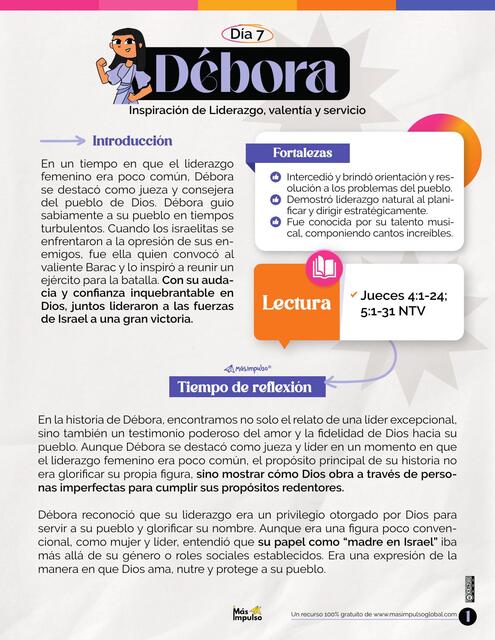 Día 7 Débora Inspiración de Liderazgo valentía y s | Rocio G. | uDocz