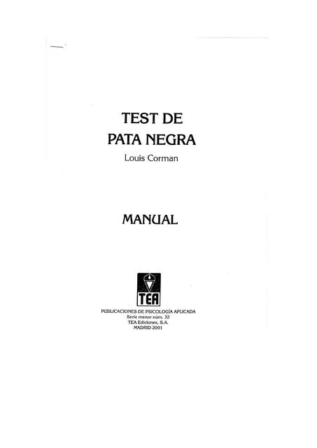 Manual Test Pata Negra Tea Ed | Astri | uDocz