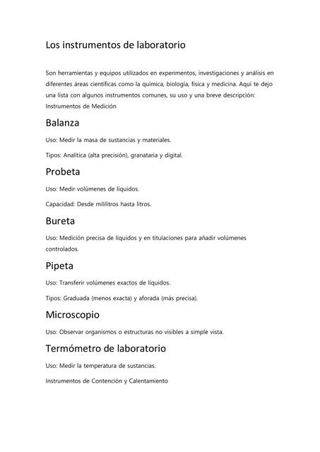 INSTRUMENTOS DE LAB | Camila Cruz | uDocz