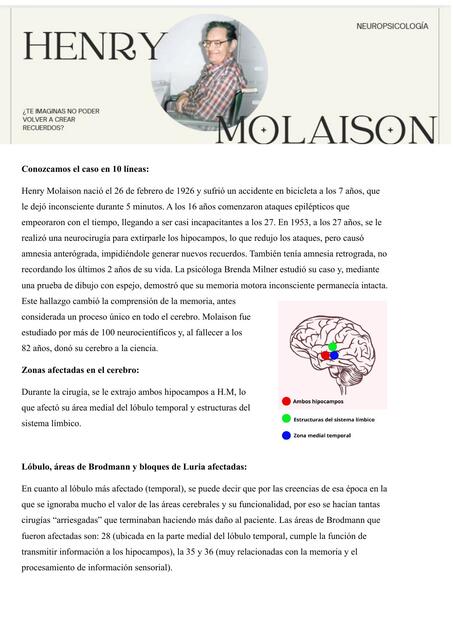 HENRY MOLAISON CASO 1 | Ariana de los Angeles | uDocz