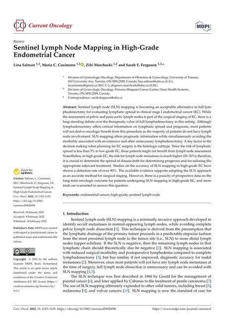 3 Sentinel Lymph Node Mapping in High Grade Endome | Carlos Quintero ...