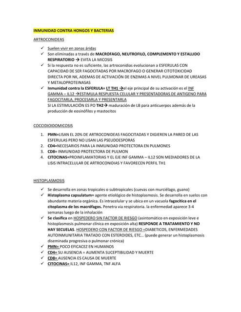 Inmunidad contra hongos y parásitos | InmunoAprende | uDocz