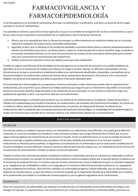 Farmacovigilancia y farmacoepidemiología | Celeste Codutti | uDocz