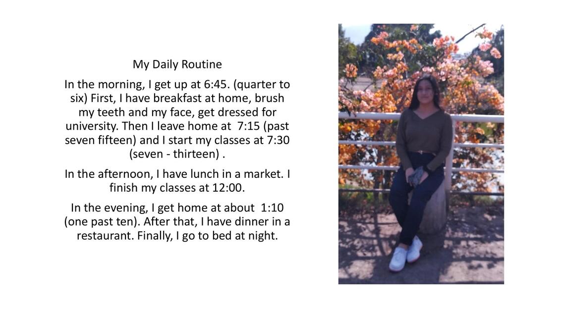 My routine | Ariana saavedra | uDocz