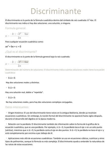 Discriminante | Edwin Huaman Huamani | uDocz