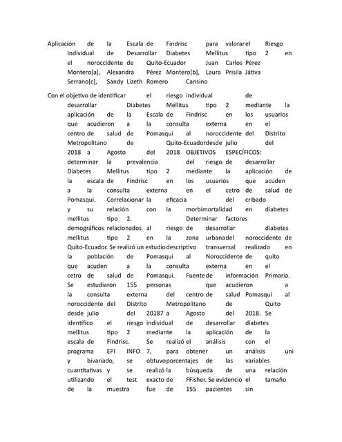 resumen art Findrisc | Lizeth Lia | uDocz