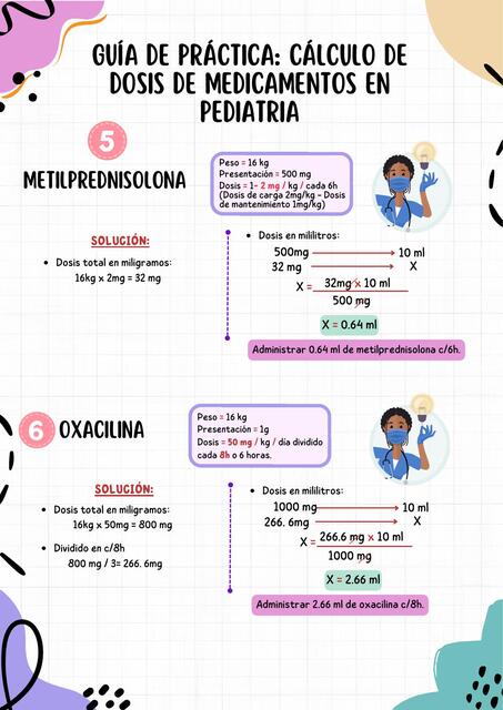GUÍA DE PRÁCTICA: CÁLCULO DE DOSIS DE MEDICAMENTOS EN PEDIATRIA ...