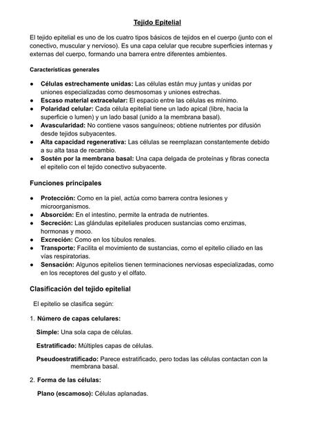 Tejido epitelial | Shirley Dayana Rueda Moncada | uDocz