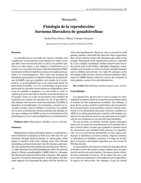 Fisiología de la reproducción hormona liberadora d | Estudiante Medicina | uDocz