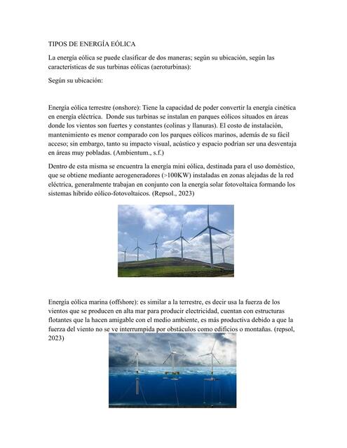 TIPOS DE ENERGÍA EÓLICA | nose | uDocz