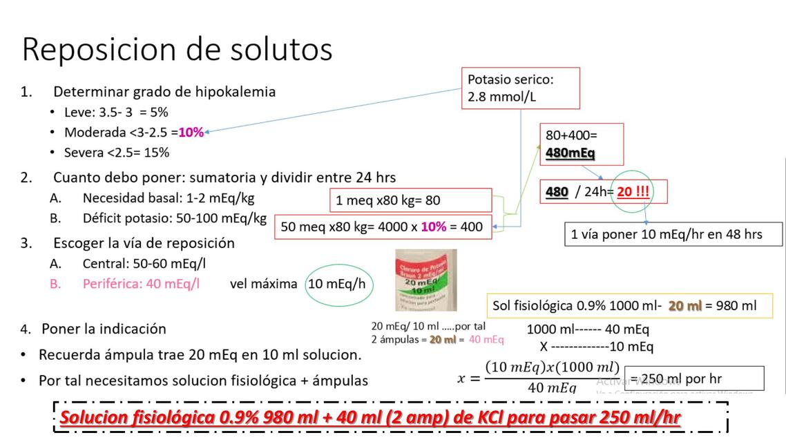 formula para reposicion potasio | Keydy | uDocz