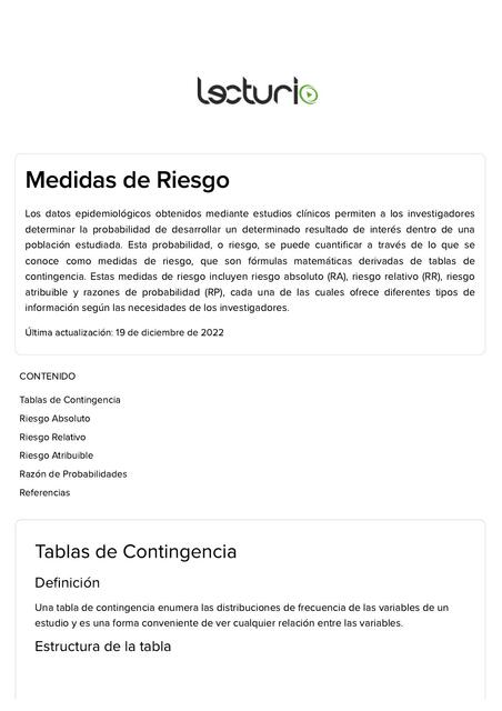 Epidemiología lecturio Medidas de Riesgo Lecturio | Briggitte Yamilé ...