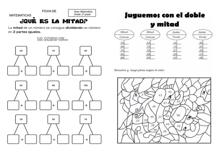 FICHA DE MATEMATICAS MITAD | Gracia | uDocz