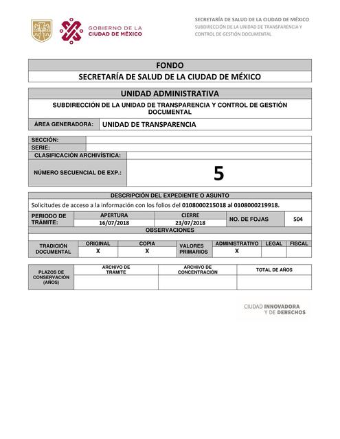 PORTADA EXPEDIENTE 5 C5 | Zuri | uDocz