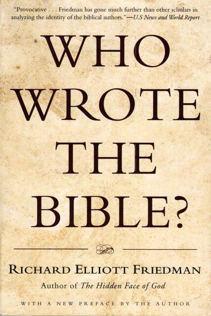 first 3 chapters of who wrote the bible by richard | Julio | uDocz