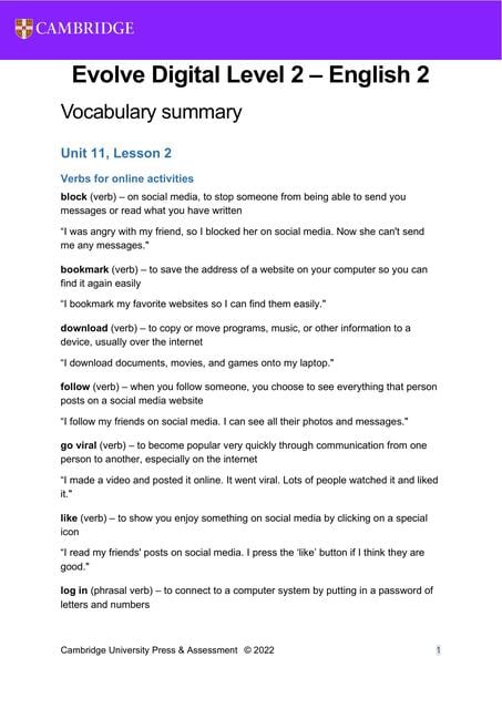 Unit 11 E2 Vocabulary | Edgard | uDocz