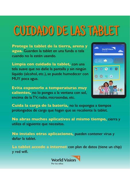 Cuidado y uso de las tablets | Worlds | uDocz