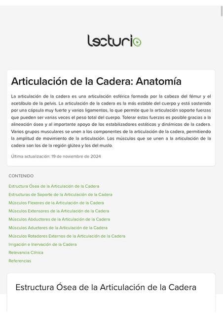 Anatomía lecturio Articulación de la Cadera Anatom | Briggitte Yamilé Suarez Esteban | uDocz