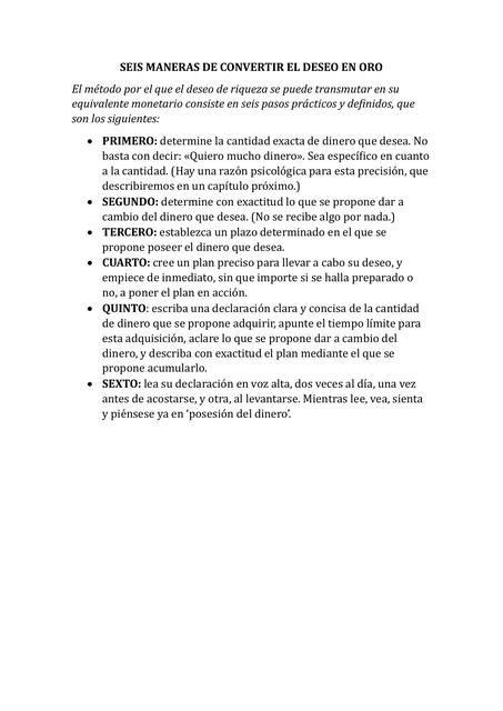 SEIS MANERAS DE CONVERTIR EL DESEO EN ORO | Andres | uDocz SEIS MANERAS DE CONVERTIR EL DESEO EN ORO | Andres | uDocz