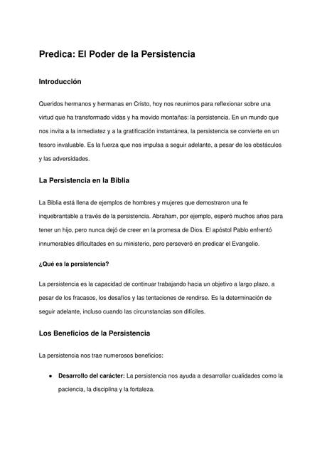Predica El Poder de la Persistencia | CRISTIAN JBV | uDocz