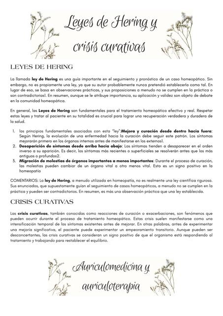 LEYES DE HERING Y CRISIS CURATIVAS | Eva Cardenas | uDocz