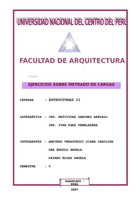 EJERCICIOS SOBRE METRADO DE CARGAS | CCINGENIERIACC | uDocz