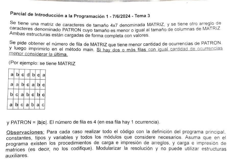 Parcial introduccion a la programacion I tema 3 | Abril Zabala | uDocz