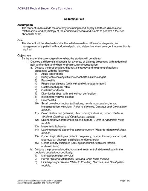 ACS ASE Medical Student Core Curriculum Compilatio | Yan | uDocz