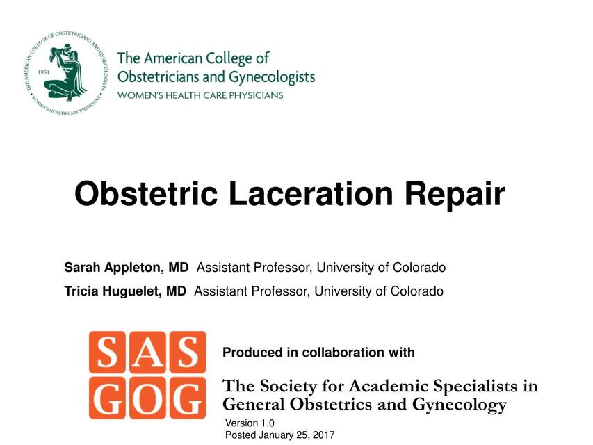 Obstetric Laceration Repair | Yan | uDocz