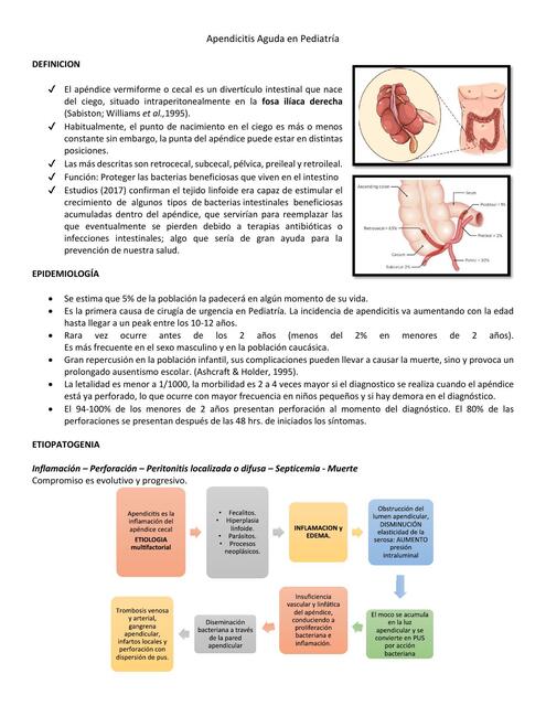 Apendicitis Aguda en Pediatría | Daniela Caceres | uDocz