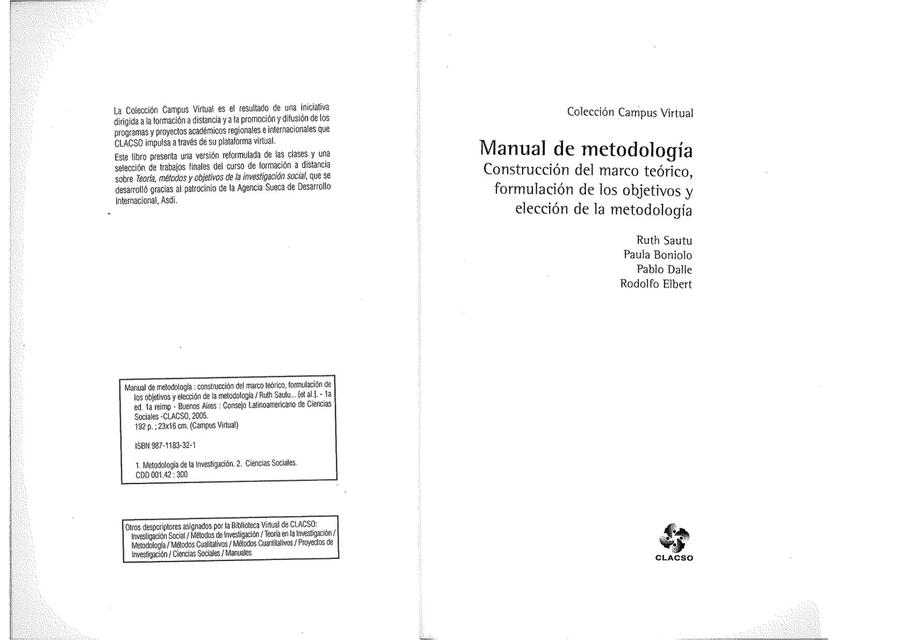Ruth Sautu Manual de metodologia | JUAN | uDocz