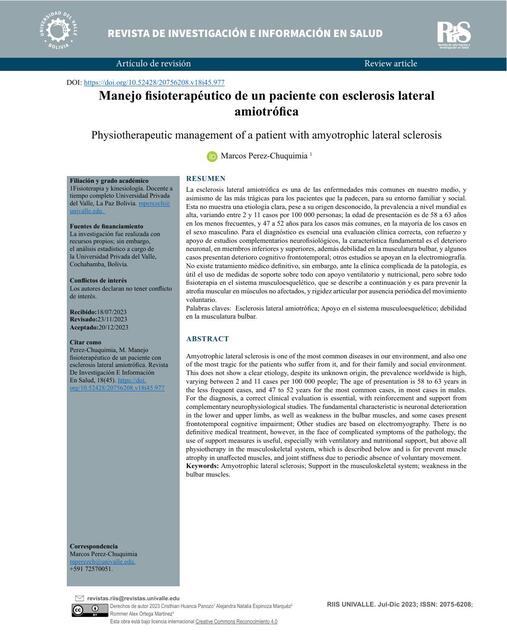 Manejo fisioterapeutico de un paciente con esclero | Jocelin | uDocz