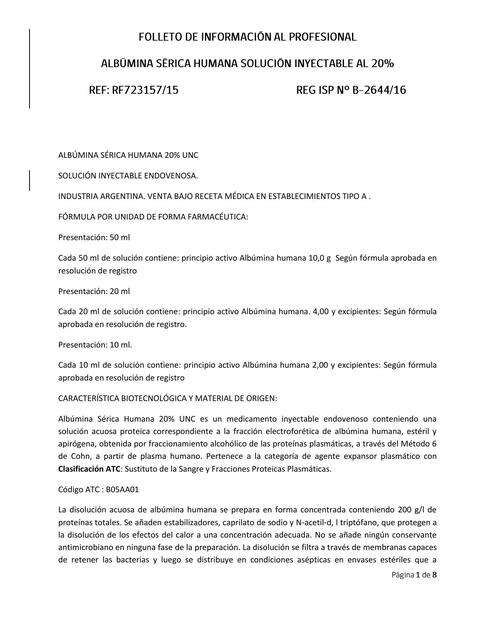 albumina serica humana | Alice Khoury | uDocz