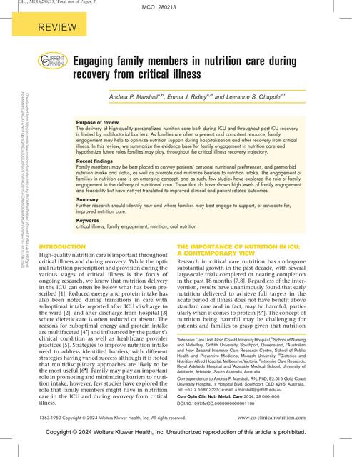 Engaging family members in nutrition care during 1 | cris | uDocz