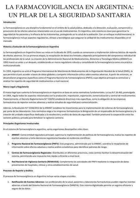 La Farmacovigilancia en Argentina | Celeste Codutti | uDocz