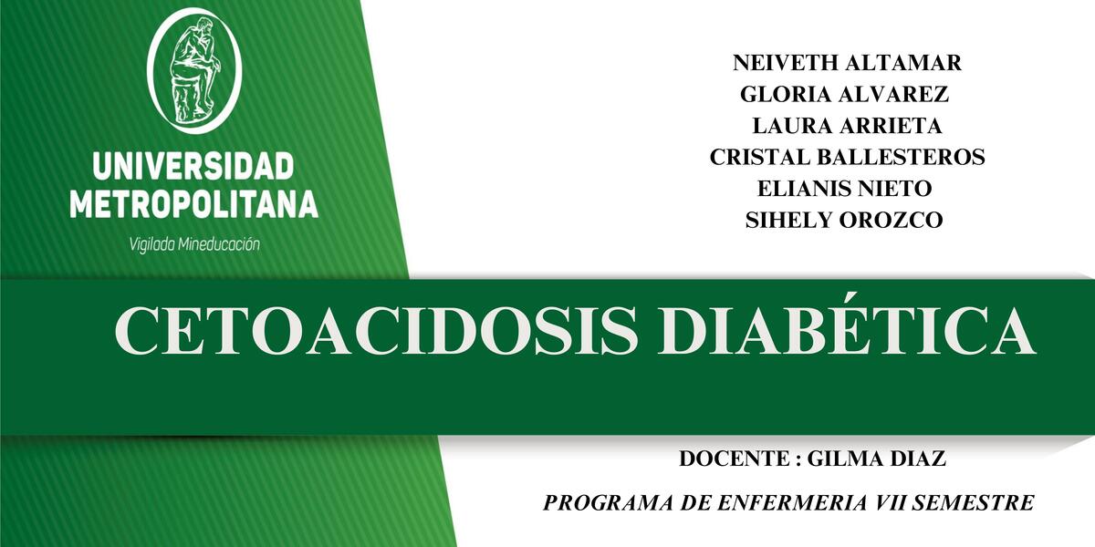 Flashcards de Cetoacidosis diabetica | Por neiveth altamar orozco | uDocz